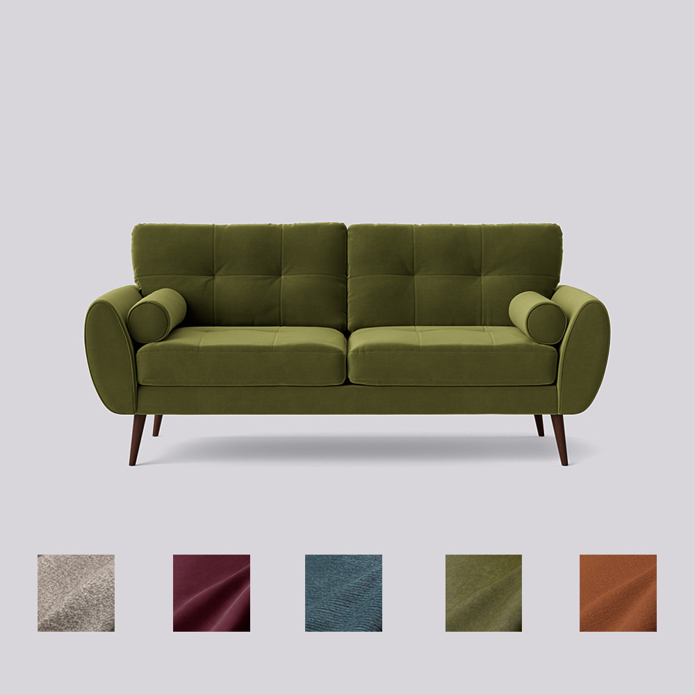 Swoon - Egle - Three-Seater Sofa - Green - Easy Velvet by Swoon ...