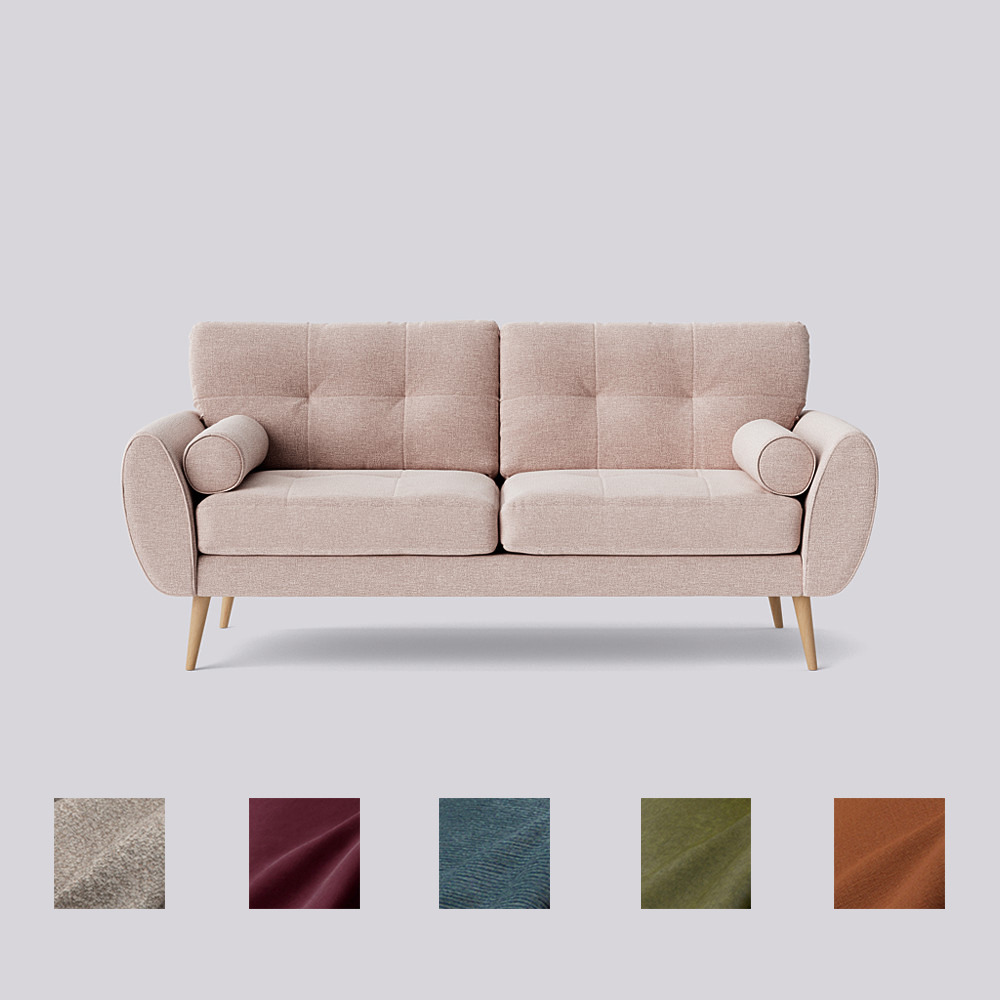 Swoon - Egle - Three-Seater Sofa - Pink - House Weave by Swoon ...