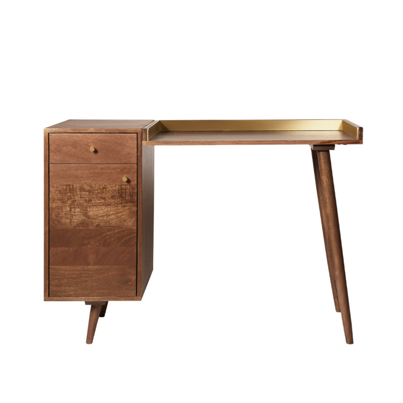 Swoon - Fresco - Desk With Pedestal - Brown - Mango Wood by Swoon ...