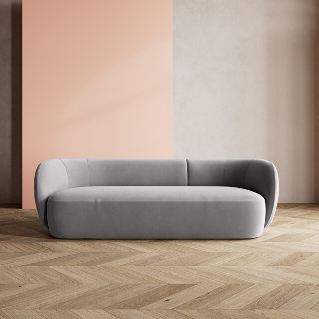 Swoon, Fabric Alban Three-seater Sofa, Silver Grey, Easy Velvet by ...