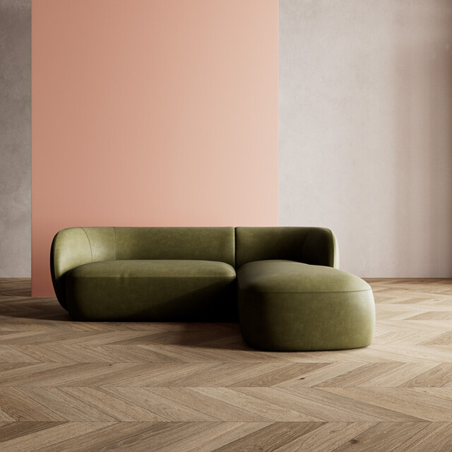 Swoon, Fabric Alban Right-hand Corner Sofa, Green, Smart Leather by ...
