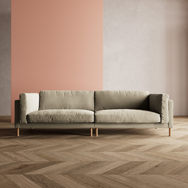 Swoon, Fabric Munich Four-seater Sofa, Porcelain, Smart Wool, Light ...