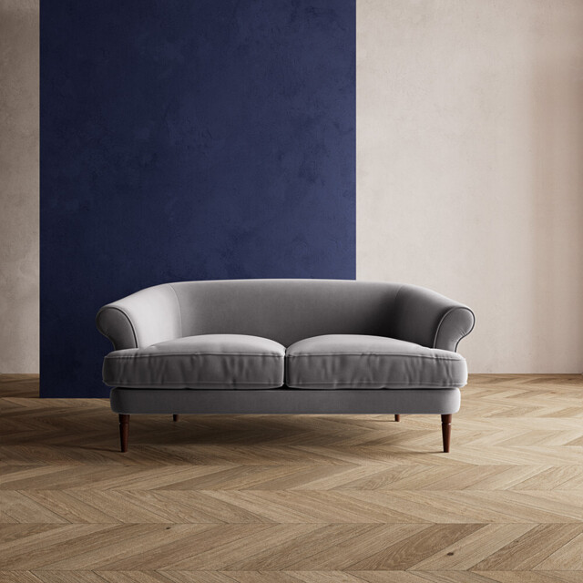 Swoon, Fabric Silver Grey, Rennes, Two-seater Sofa, Easy Velvet, Dark ...