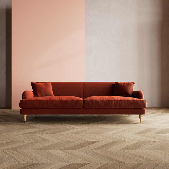 Swoon, Fabric, Chorley, Three-seater Sofa, Harissa, Crushed Velvet ...