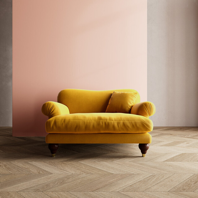 Swoon, Fabric, Willows, Love Seat, Turmeric, Easy Velvet, Dark Feet ...