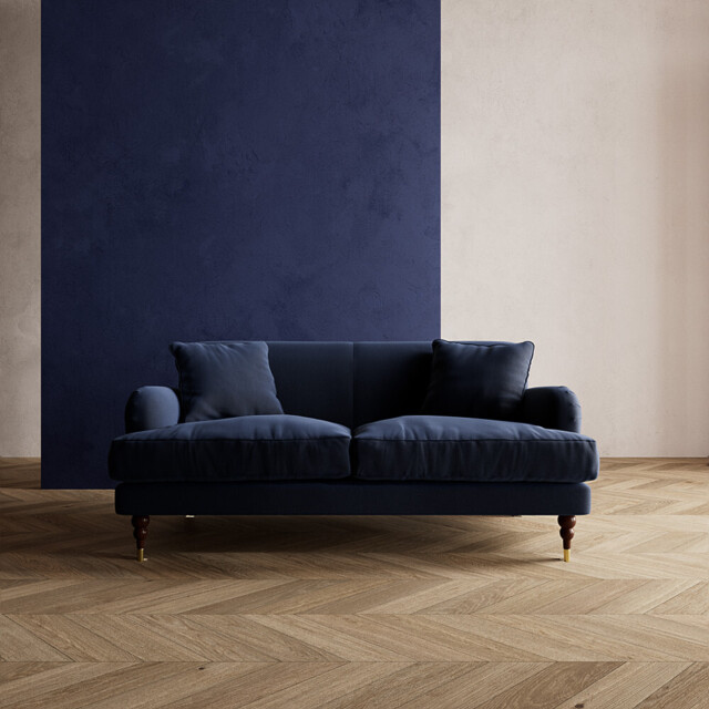 Swoon, Fabric, Chorley, Two-seater Sofa, Denim, Crushed Velvet, Dark ...