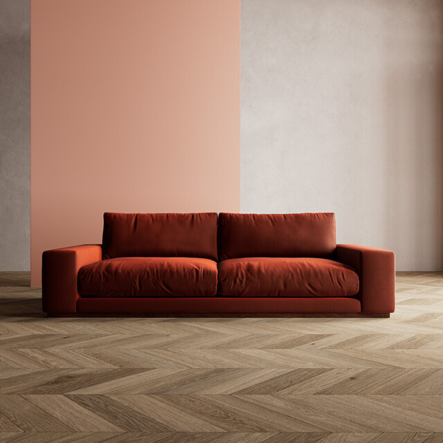 Swoon, Fabric Denver Full Circle™ Four-seater Sofa, Harissa, Crushed ...