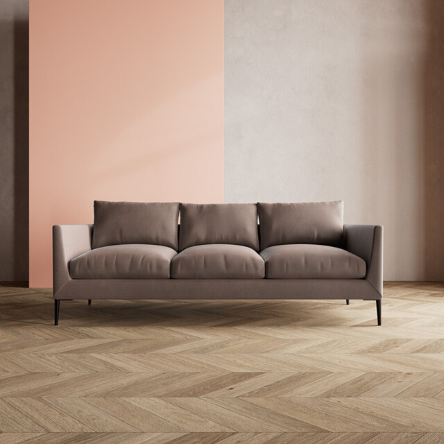 Swoon, Fabric Mole, Catalan, Three-seater Sofa, Easy Velvet, Black Feet ...