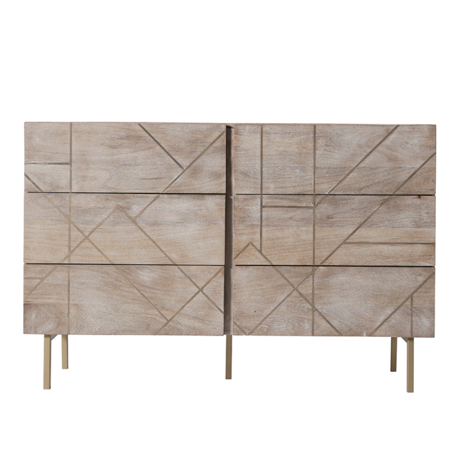Swoon, Jai, Art Deco Six-Drawer Chest Of Drawers, Brass, Mango Wood ...