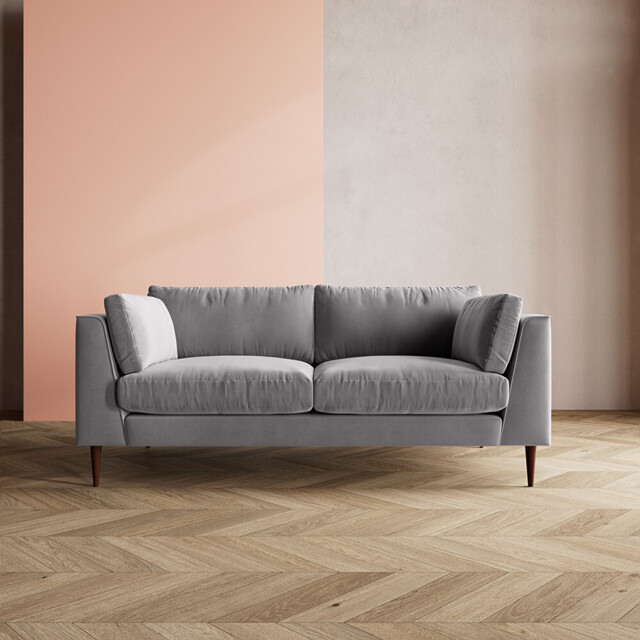 Swoon, Fabric Silver Grey, Nero, Three-seater Sofa, Easy Velvet, Dark ...