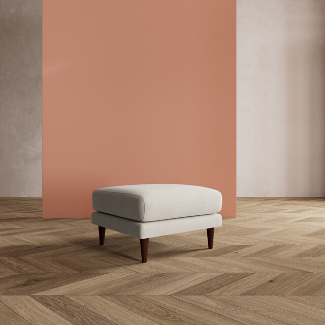 Swoon, Fabric, Turin, Ottoman, Bone, Easy Velvet, Dark Feet, 65cmx44cm ...