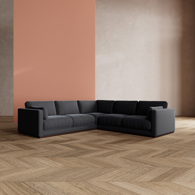 Swoon, Fabric, Alesund, Five-seater Corner Sofa, Ebony, Dark Feet by ...