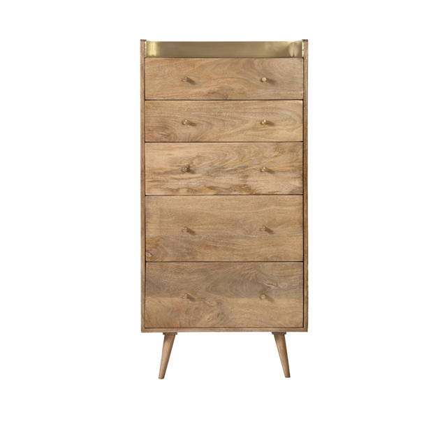 Swoon, Fresco, Five-Drawer Tallboy Chest Of Drawers, Mid-Century Modern ...