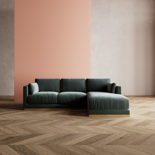 Swoon, Fabric, Alesund, Right-hand Corner Sofa, Hydro, Crushed Velvet ...