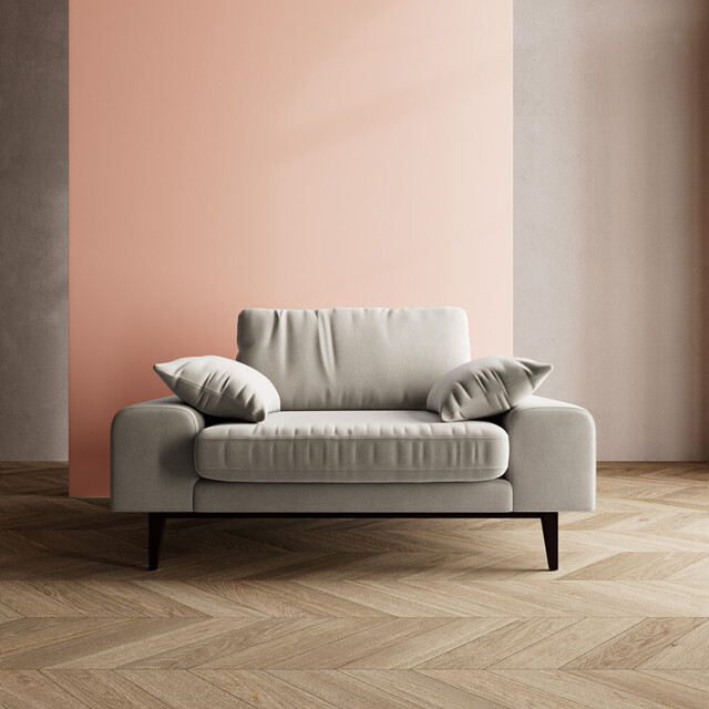 Swoon, Fabric, Tulum, Love Seat, Bone, Easy Velvet, Dark Feet ...