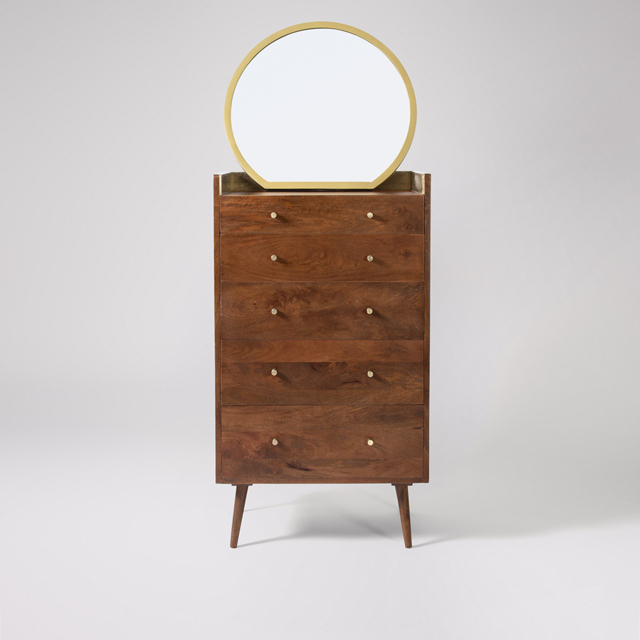 Swoon, Fresco, Five-Drawer Tallboy Chest Of Drawers, Mid-Century Style ...