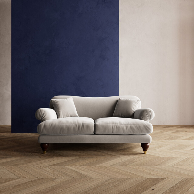 Swoon, Fabric, Willows, Two-seater Sofa, Ecru, Crushed Velvet, Dark ...