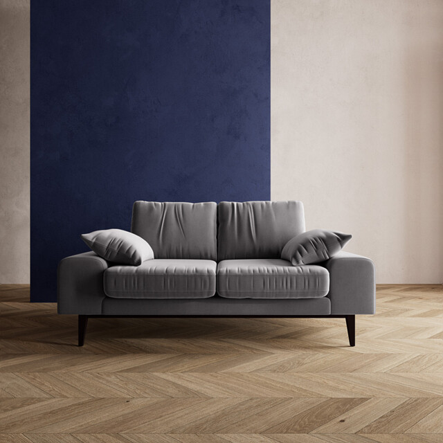 Swoon, Fabric Silver Grey, Tulum, Two-seater Sofa, Easy Velvet, Dark ...