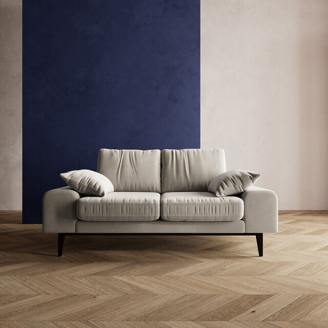 Swoon, Fabric, Tulum, Two-seater Sofa, Bone, Easy Velvet, Dark Feet ...
