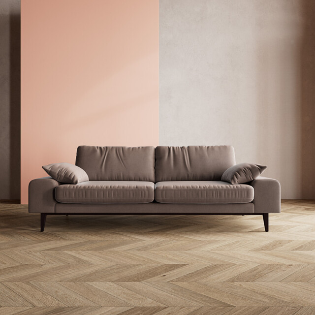 Swoon, Fabric, Tulum, Three-seater Sofa, Mole, Easy Velvet, Dark Feet ...