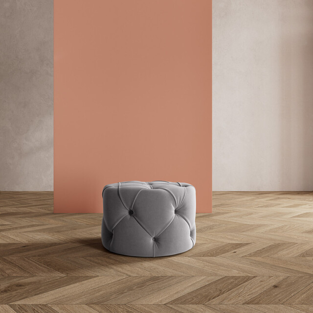 Swoon, Fabric Silver Grey, Winston, Round Ottoman, Easy Velvet by Swoon ...