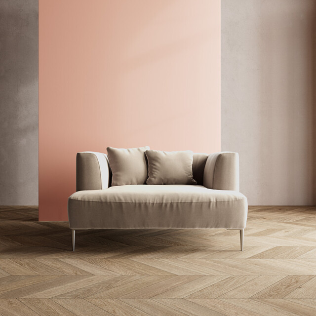 Swoon, Fabric, Kallas, Love Seat, Taupe, Easy Velvet, Silver Feet by ...