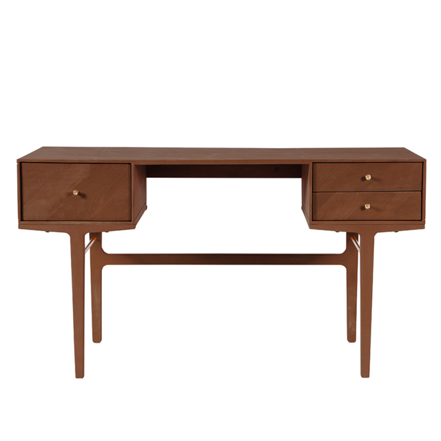 Swoon, Brown, Wood, Noah Mid-century Desk, Dark Acacia & Brass., Almost ...