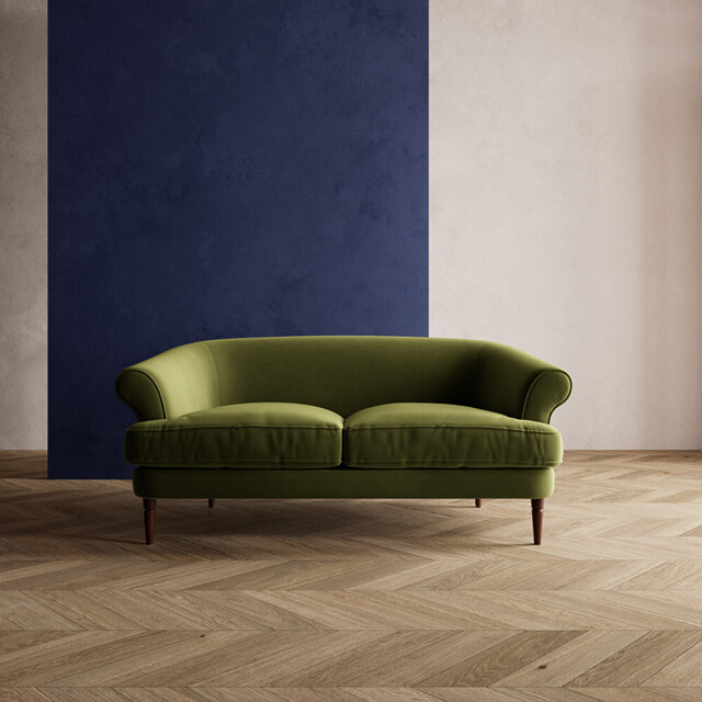 Swoon, Fabric, Rennes, Two-seater Sofa, Fern, Easy Velvet, Dark Feet by ...