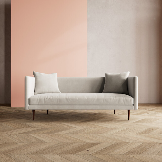 Swoon, Fabric, May, Three-seater Sofa, Bone, Easy Velvet, Dark Feet ...