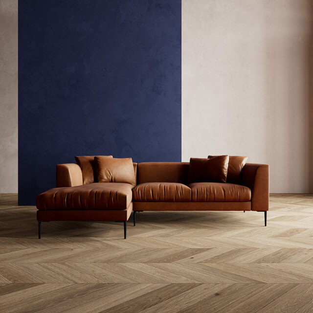 Swoon, Fabric Alena Left-hand Corner Sofa, Tan, Smart Leather, Black ...