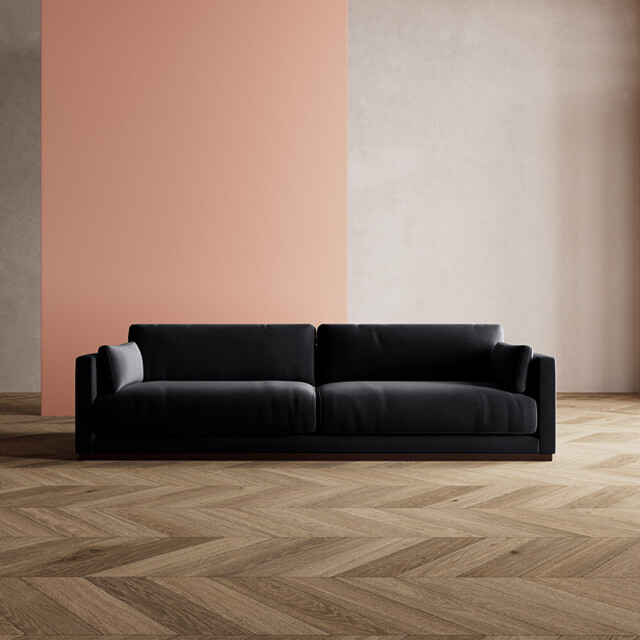 Swoon, Fabric Black, Alesund, Four-seater Sofa, Easy Velvet, Dark Feet ...