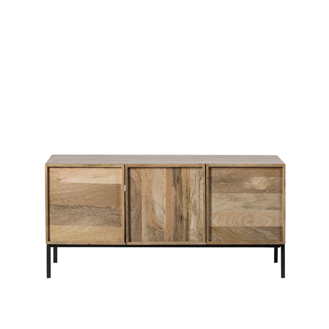 Swoon, Melvyn, Contemporary Small TV Unit, Brown, Steel, Mango Wood, W ...