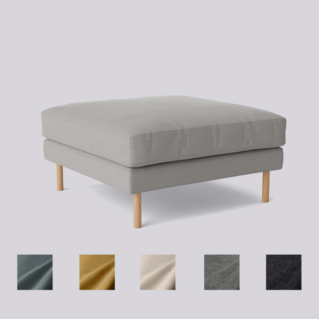 Swoon, Munich, Ottoman, Grey Stone, Linen, W: 67cm x D: 67cm x H: 84 cm ...