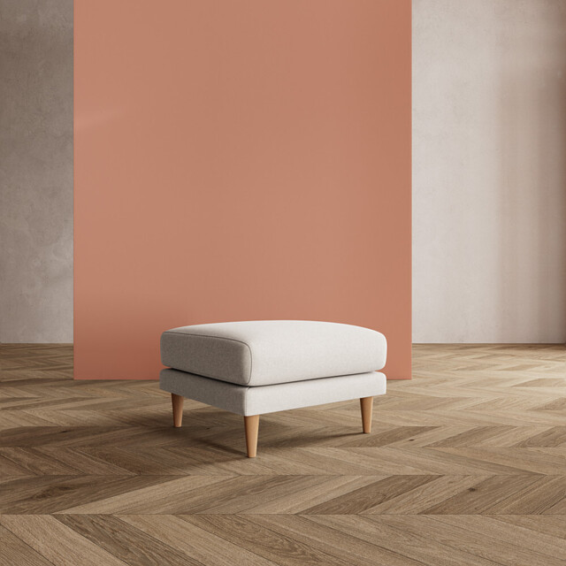 Swoon, Fabric, Turin, Ottoman, Ivory, Smart Wool, Light Feet, 65cmx44cm ...