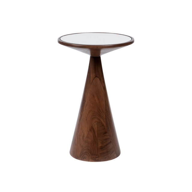Swoon, Figura, Contemporary Side Table, Brown, Acacia, W: 32cm x H: 52 ...