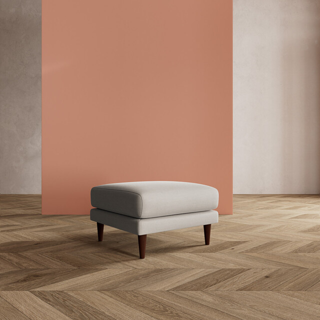 Swoon, Fabric, Turin, Ottoman, Pumice, Linen, Dark Feet, 65cmx44cm by ...