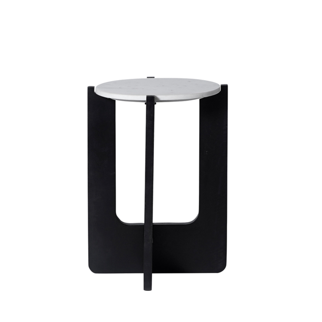 Swoon, Medway, Contemporary Side Table, Black Mango & White Marble ...