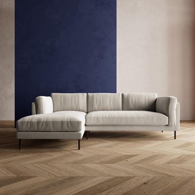 Swoon, Fabric Munich Left-hand Corner Sofa, Bone, Easy Velvet, Dark ...