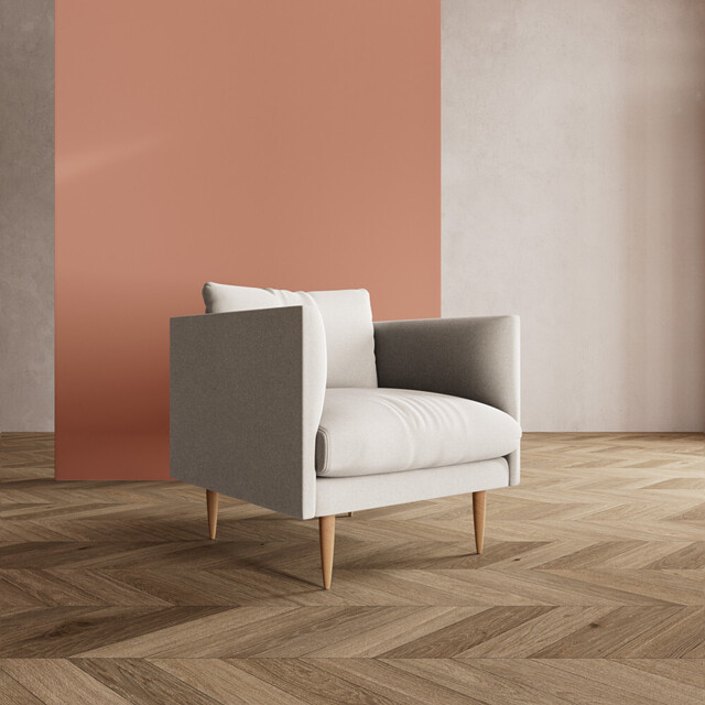 Swoon, Fabric Luna Armchair, Ivory, Smart Wool, Light Feet by Swoon ...