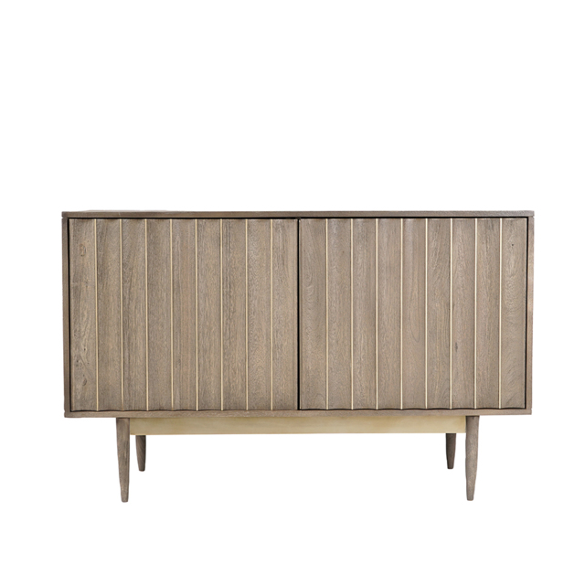 Swoon, Foxe, Contemporary Sideboard, Brass, Grey Mango Wood, W: 120cm x ...