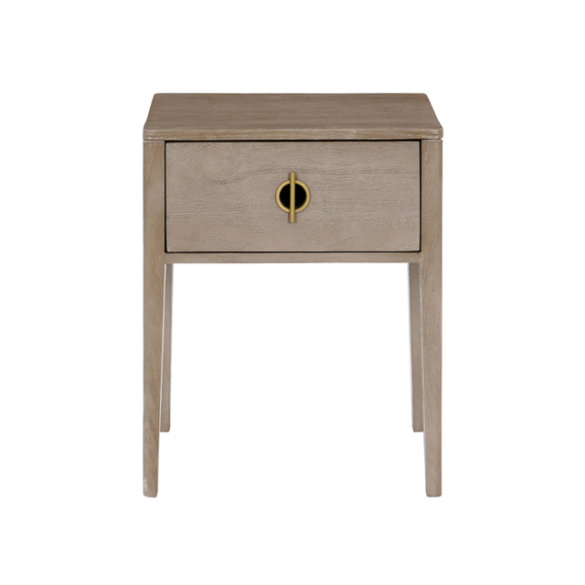 Swoon, Mango Wood/, Steel, Grey Plain Morse Scandi One-drawer Bedside ...