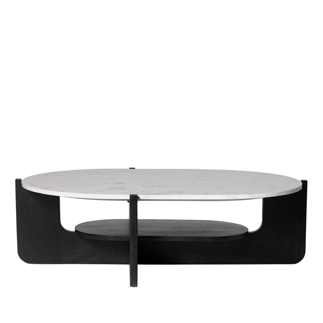 Swoon, Black/white Mango Wood/marble/, Steel, Plain Medway Contemporary ...