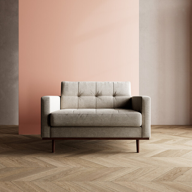 Swoon, Fabric, Berlin, Love Seat, Chalk, House Weave, Dark Feet by ...