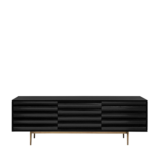 Swoon, Katana, TV Stand, Contemporary Style, Black, Mango Wood, W ...