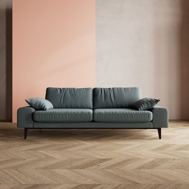 Swoon, Fabric, Tulum, Three-seater Sofa, Nordic, Smart Wool, Dark Feet ...