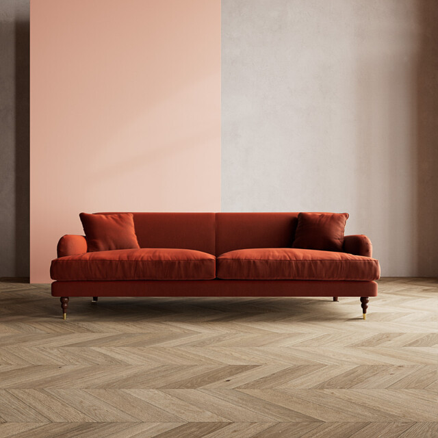 Swoon, Fabric, Chorley, Three-seater Sofa, Harissa, Crushed Velvet ...