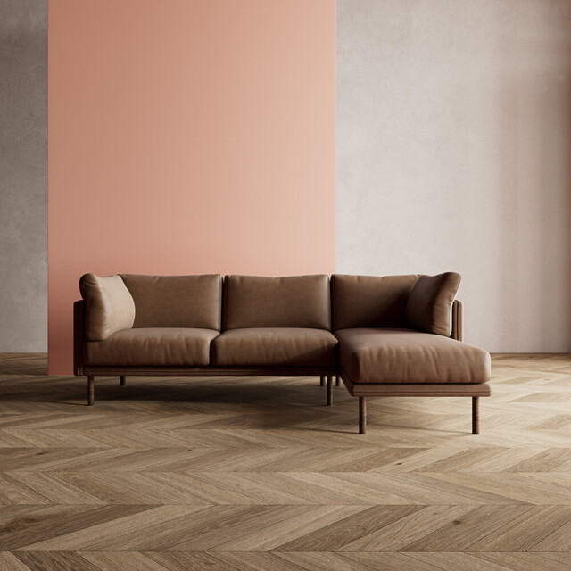 Swoon, Merano, Right-Hand Corner Sofa, Brown Saddle, Smart Leather, W ...