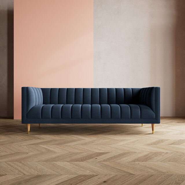 Swoon, Fabric, Willem, Three-seater Sofa, Indigo, Smart Wool, Light Feet, 224cmx77cm by Swoon ...