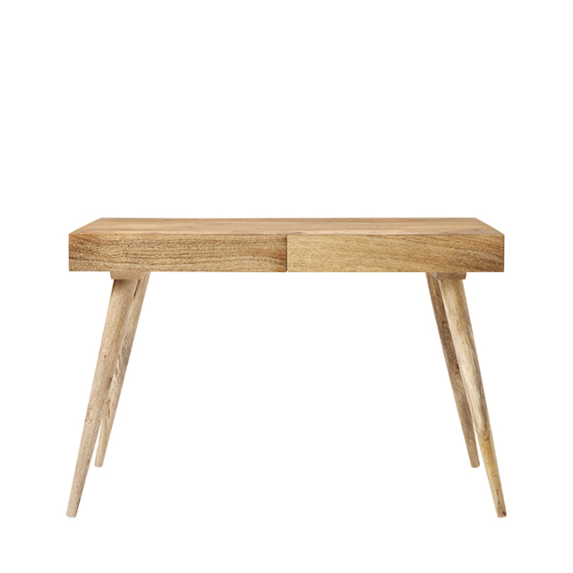 Swoon, Watts, Scandi Desk, Brown, Mango Wood, W: 115cm x D: 50cm x H: 75 cm by Swoon | ufurnish.com
