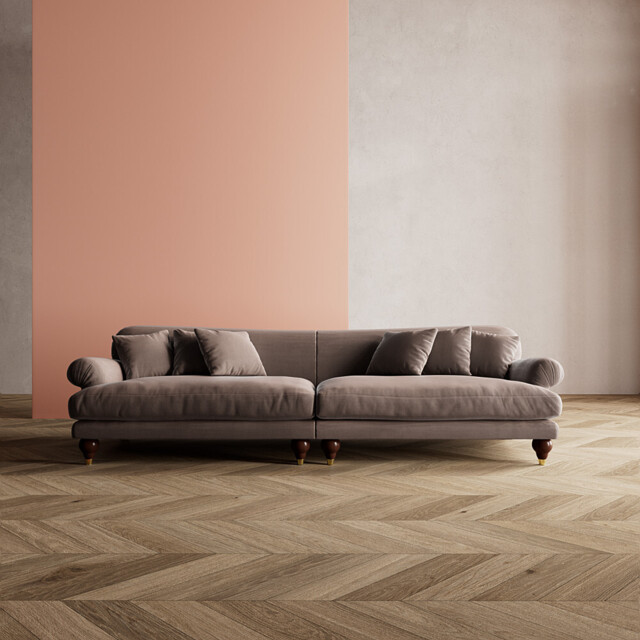 Swoon, Fabric, Willows, Four-seater Sofa, Mole, Easy Velvet, Dark Feet ...